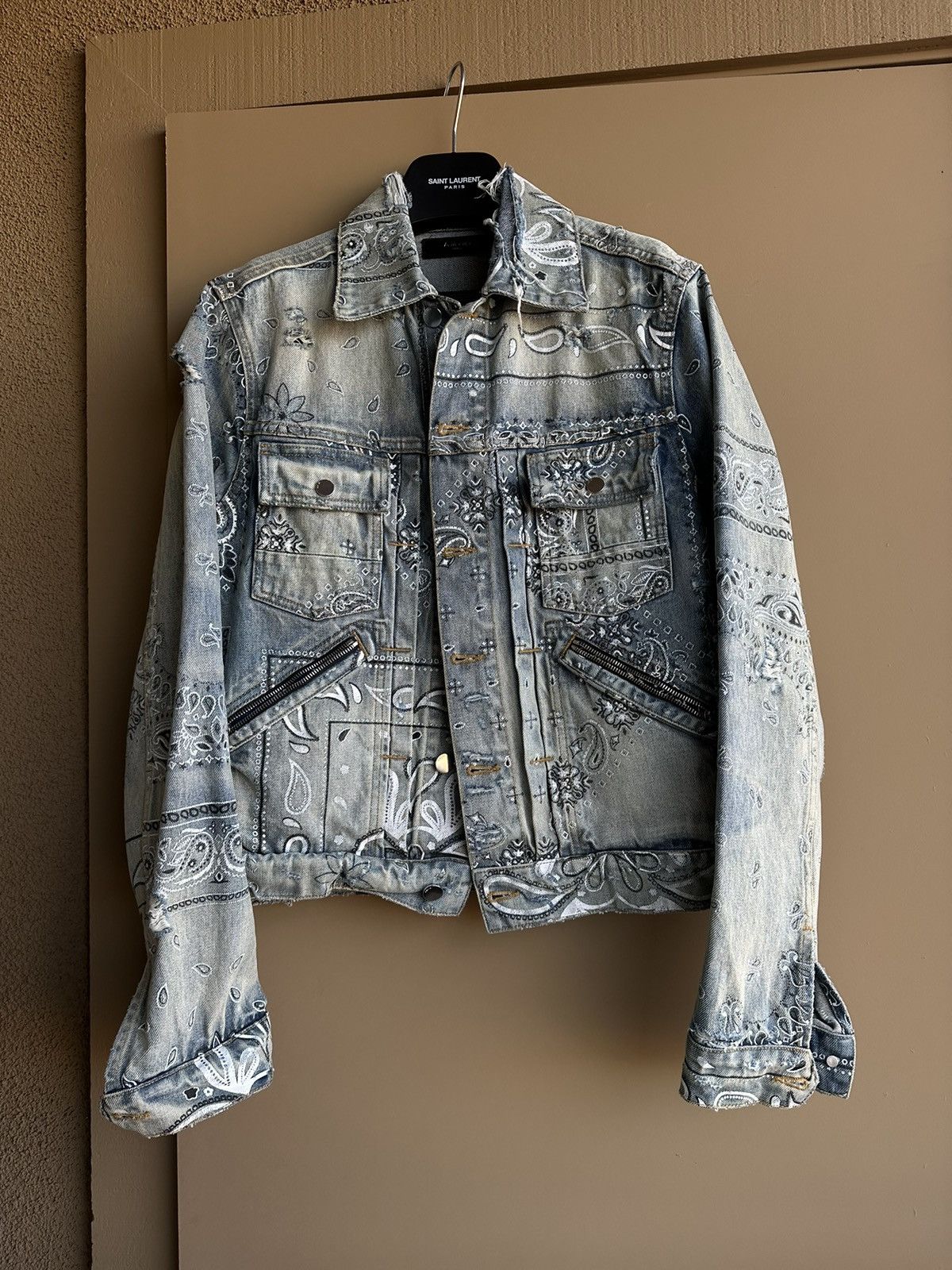 Amiri AMIRI Paisley Print Denim Jacket | Grailed