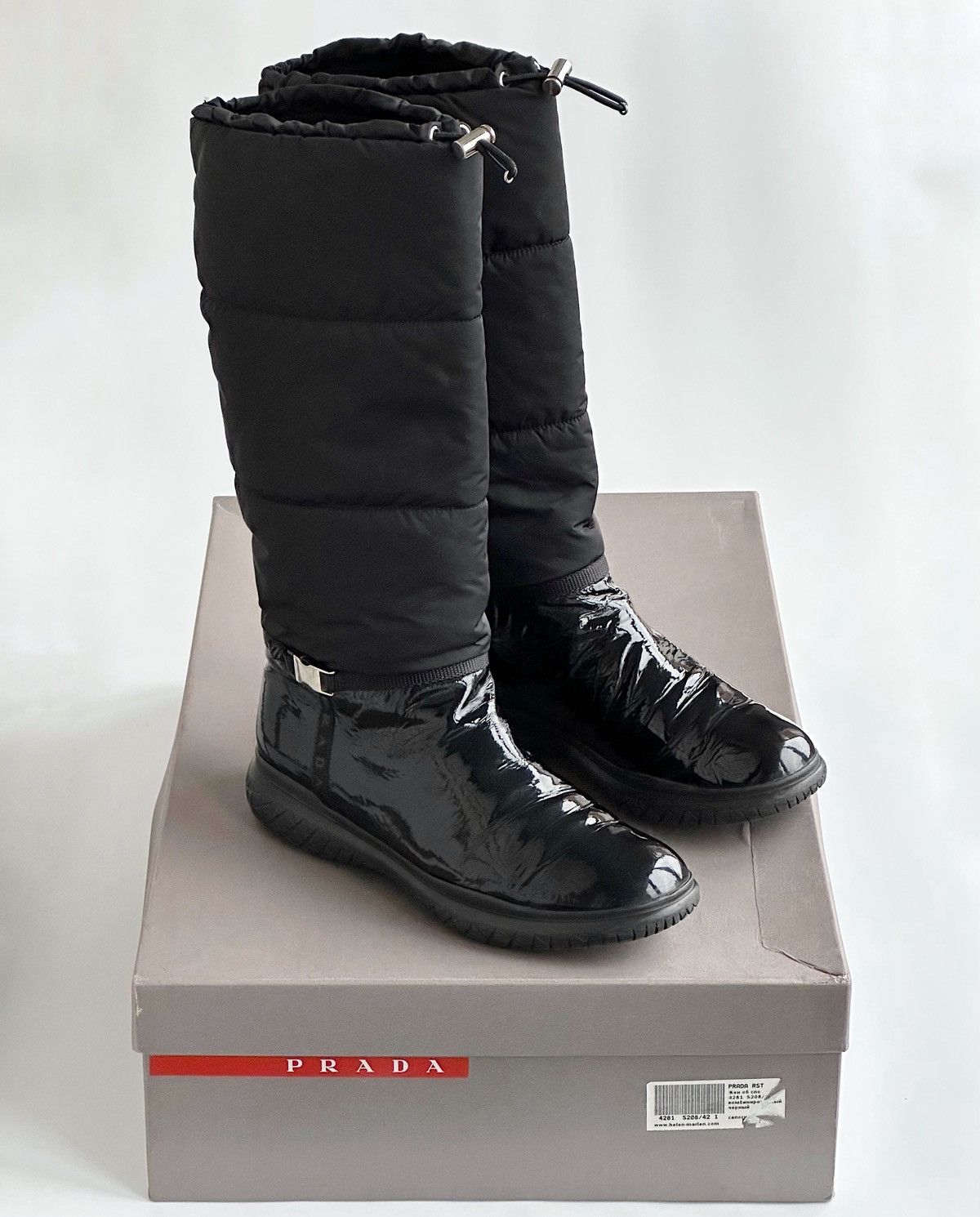 Miu Miu × Prada × Vintage *size 38.5* PRADA Puffer Tall Boots Shoes ...