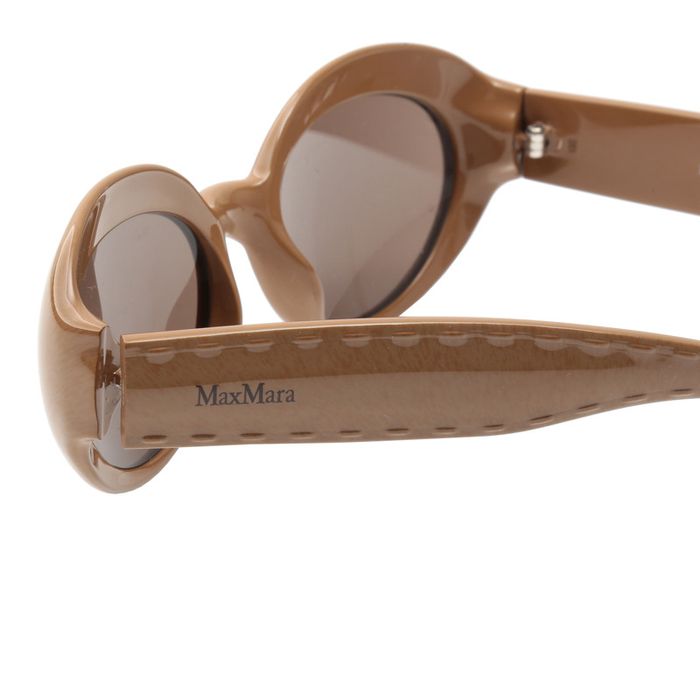 Vintage Max Mara 90's Light Brown Oval Frame Sunglasses | Grailed