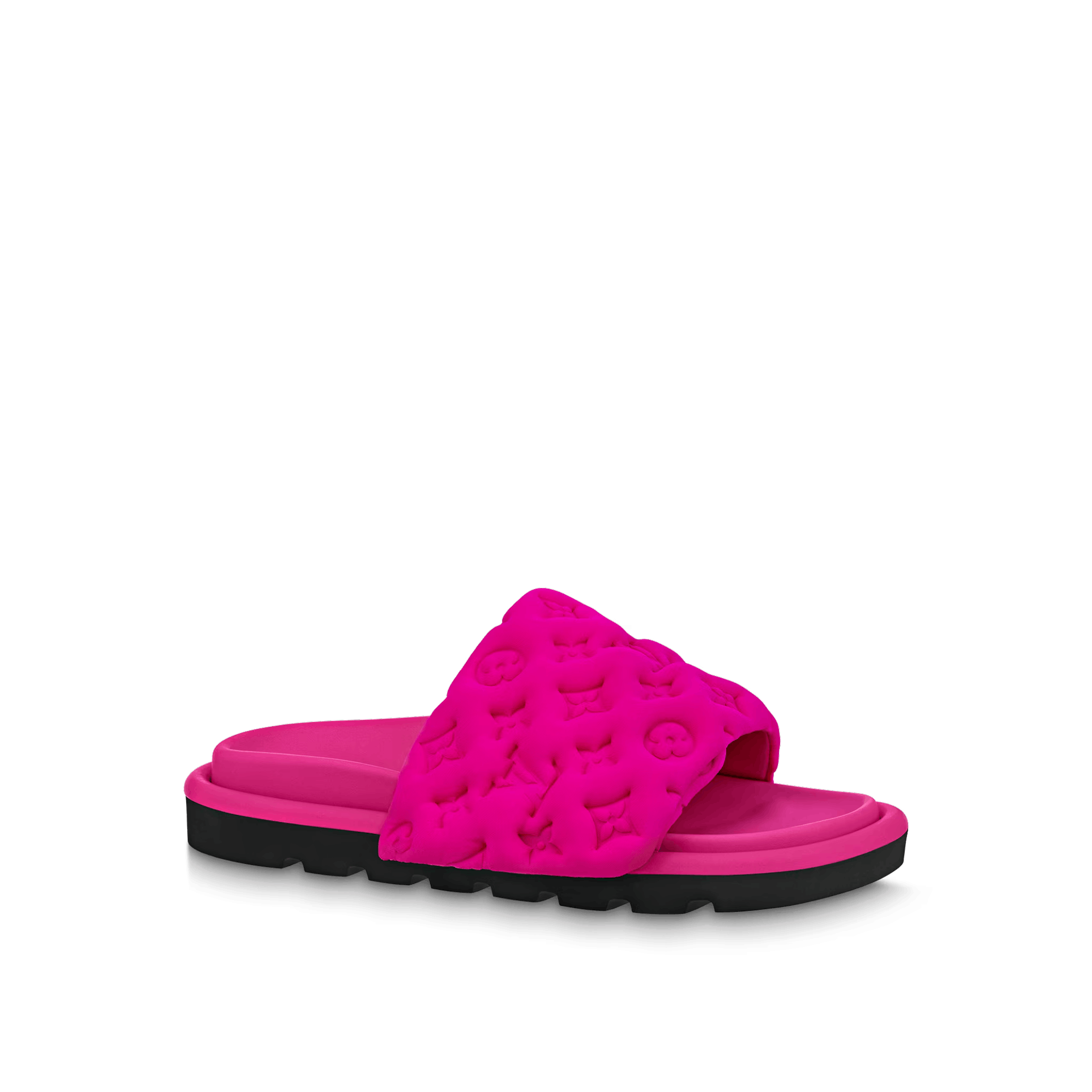 Louis Vuitton × Pink LOUIS VUITTON MULE SANDALS SLIDES LEATHER MONOGRAM ...