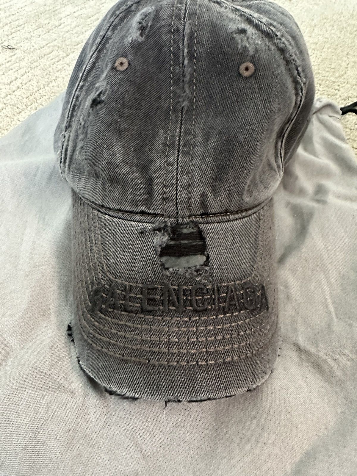 Balenciaga Balenciaga Distressed Denim Cap | Grailed