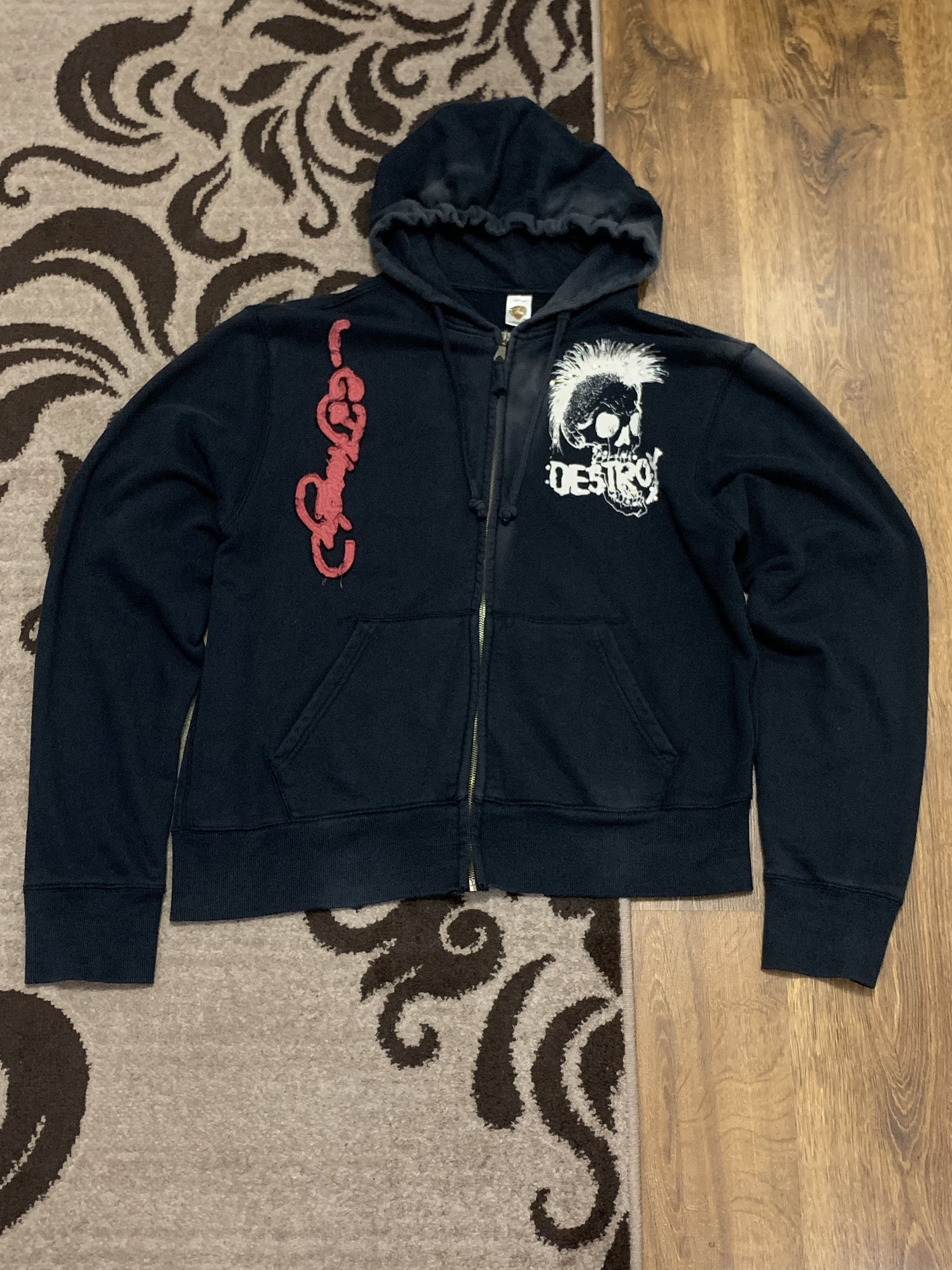 Vintage Vintage Ed Hardy Destroy Punks not dead drip zip Hoodie | Grailed