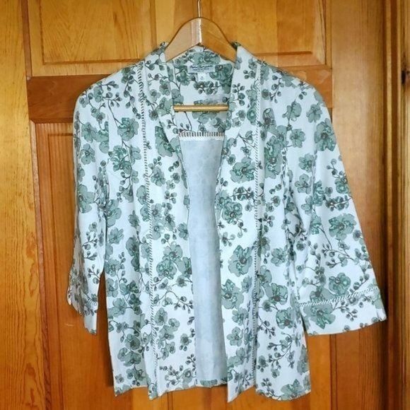 Norm Thompson Norm Thompson Embellished Ladder Trim Soft Green Floral ...