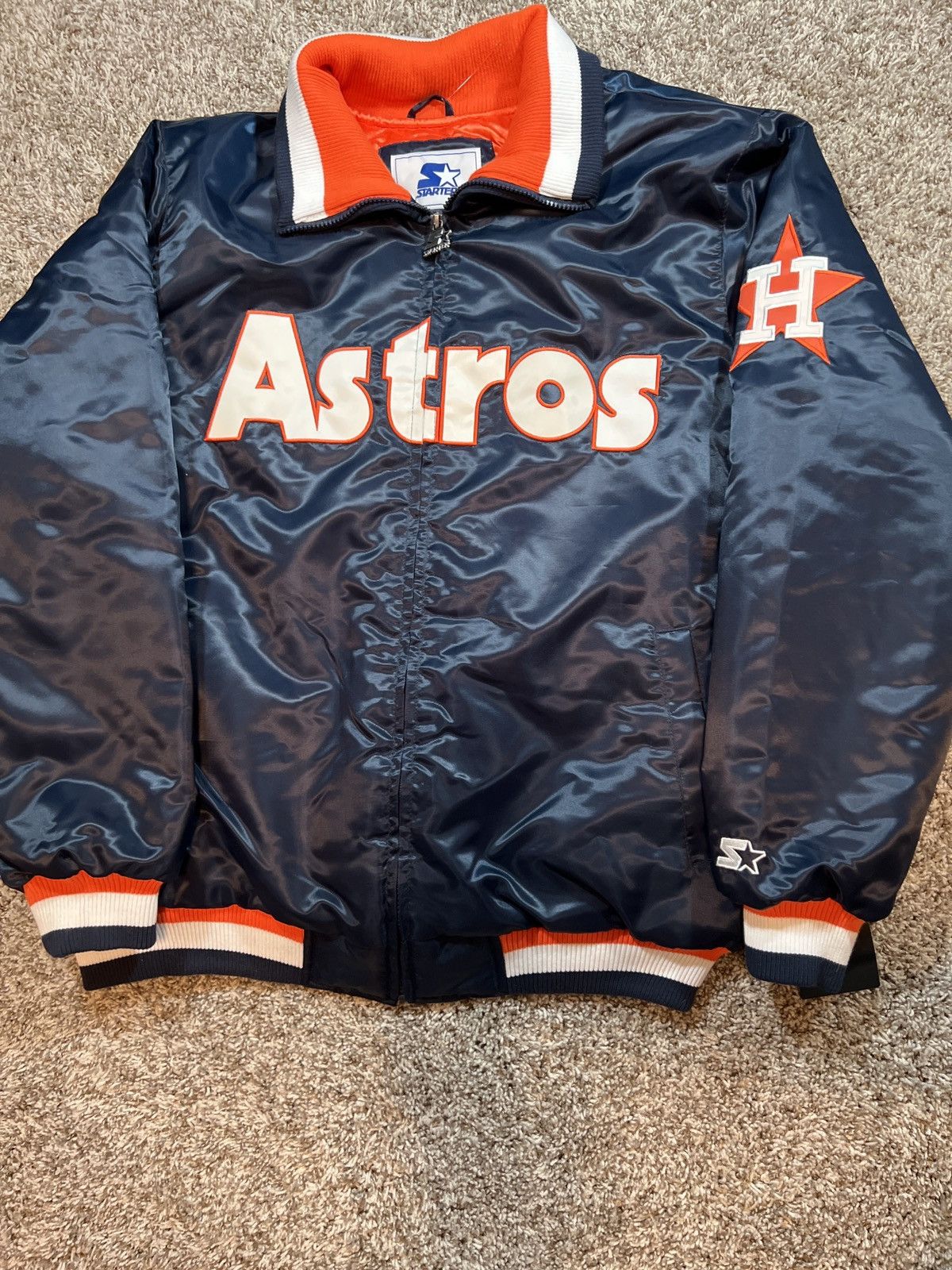 Starter Houston Astros Starter Jacket navy/orange | Grailed