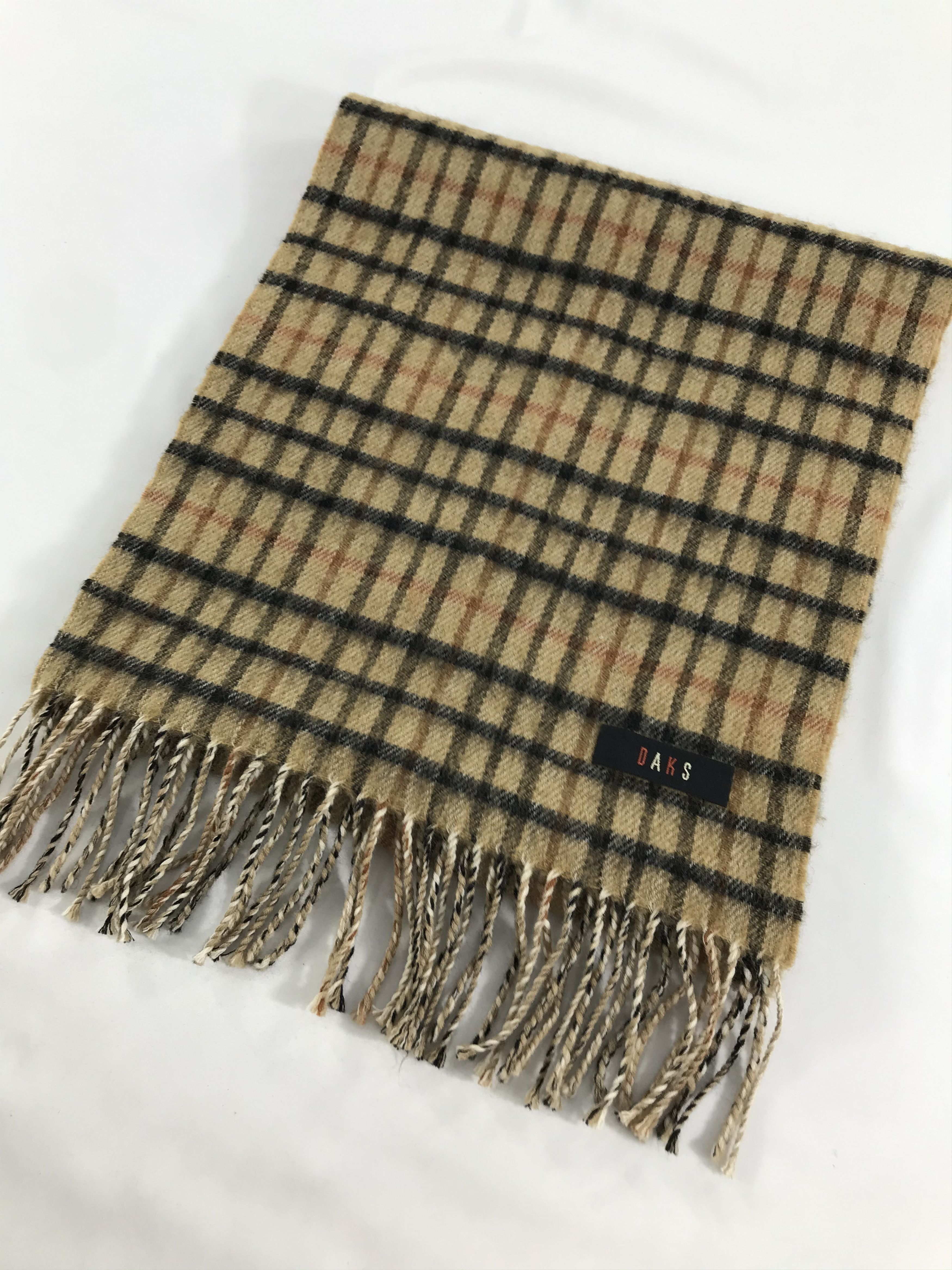 Vintage DAKS London Gingham Wool Scarf Muffler V127 | Grailed