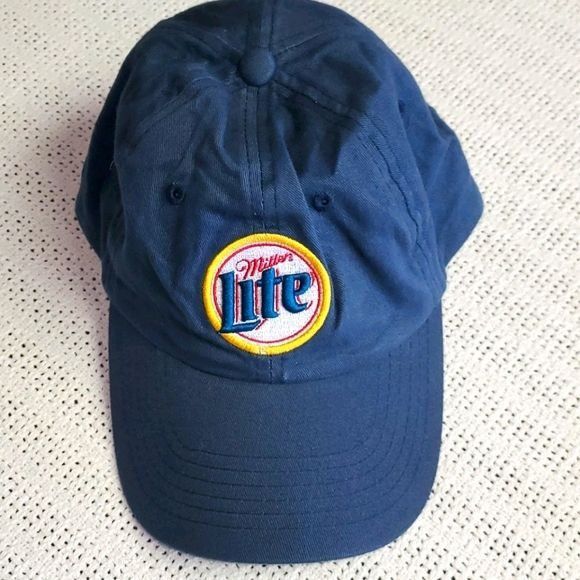 Vintage Miller Lite Embroidered Graphic Canvas Adjustabled Blue Base ...