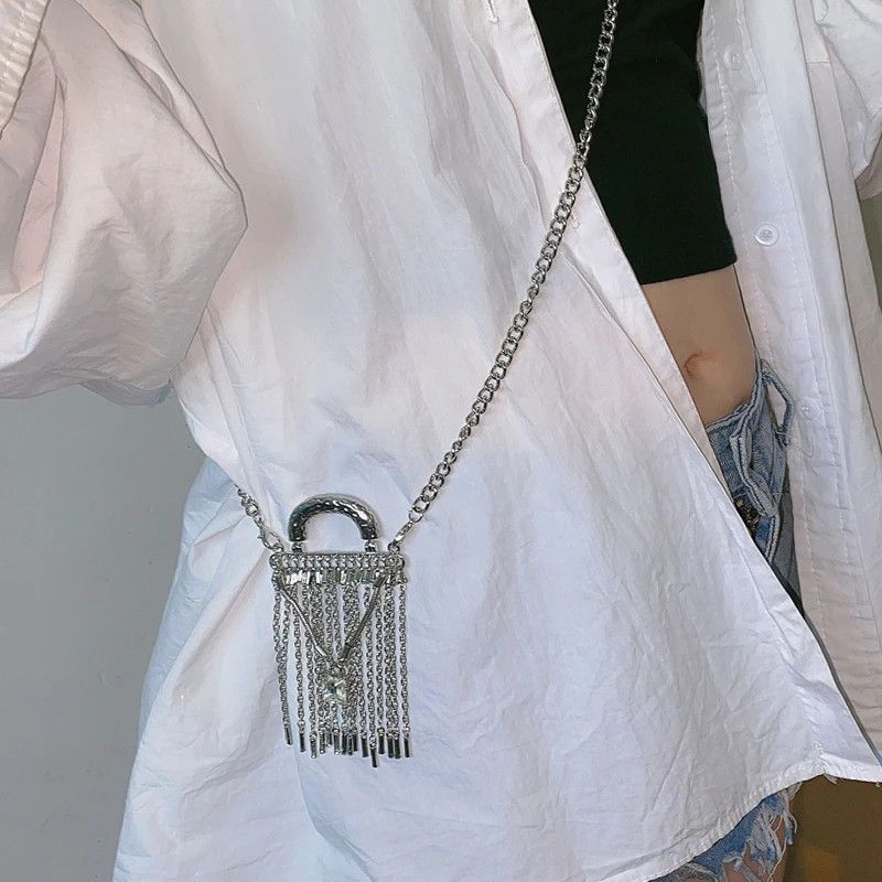 Chain Silver Chain Harness Gem Tassel Bag | Grailed