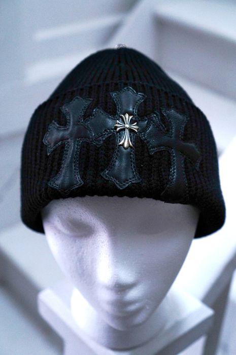 Chrome Hearts Chrome Hearts Triple Cross Leather Beanie | Grailed