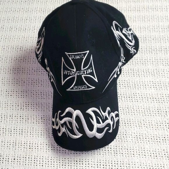 Vintage Head Shots Embroidered Cross "Intimidating Images" Adjustabl ...