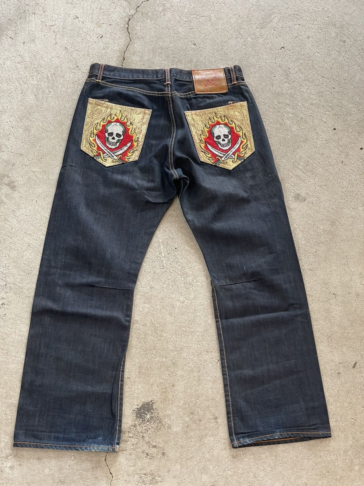 Ed Hardy Ed Hardy Rhinestones + embroidered Denim | Grailed
