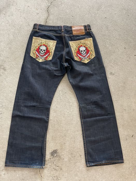 Ed Hardy Ed Hardy Rhinestones + embroidered Denim | Grailed