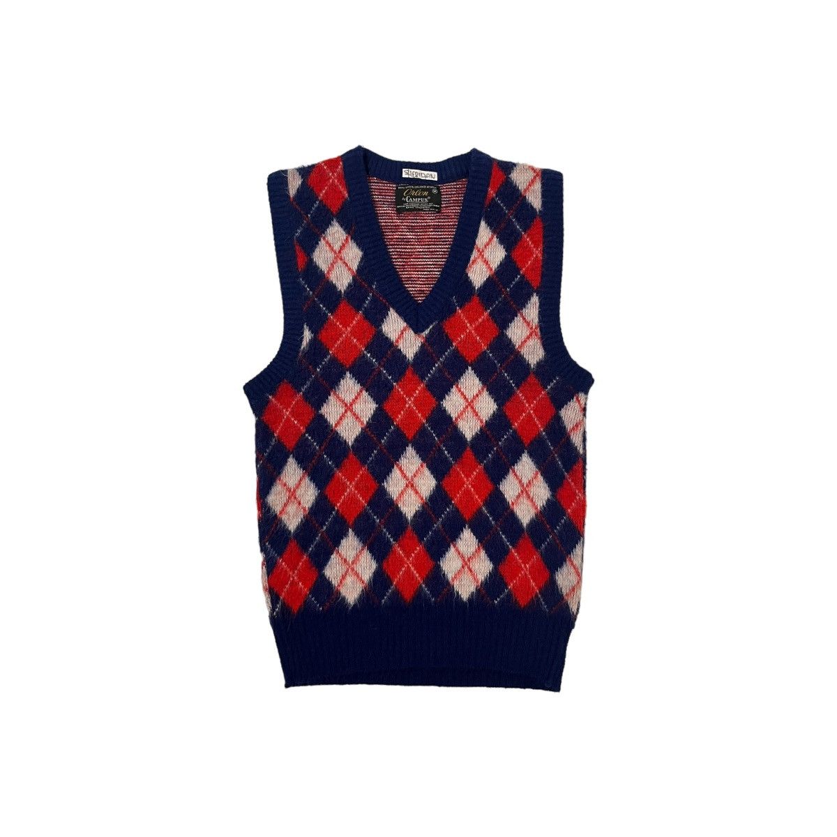 Vintage Vintage Campus Fuzzy Acrylic Sweater Vest | Grailed