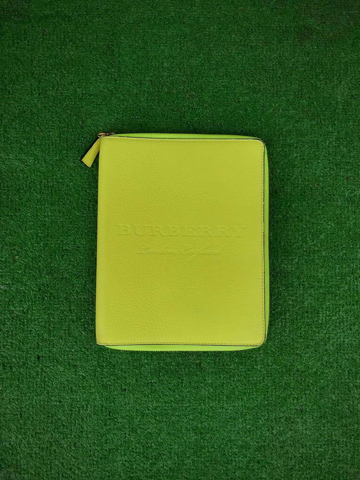 Burberry Burberry Leather Notebook Case A6 Neon Yellow | Grailed