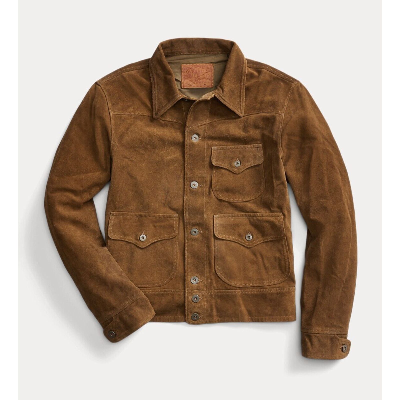 Ralph Lauren Double RL Roughout Suede Western Trucker Biker Jacket ...
