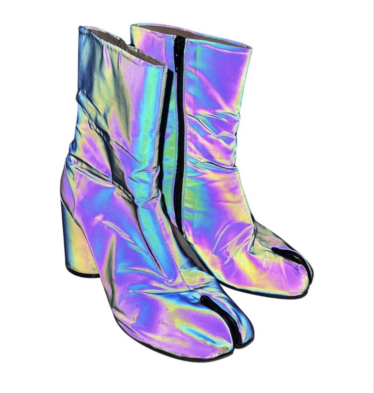 Maison Margiela Maison Margiela Tabi Holographic Oil Slick Grey Boots ...