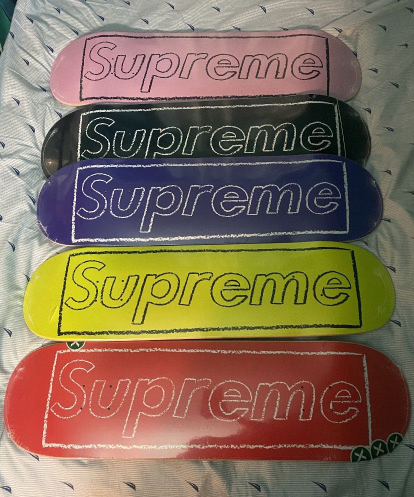 Kaws × Supreme Supreme Kaws chalk box logo skateboard decks set of 5 ...