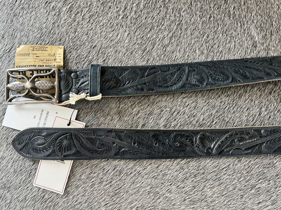 RRL Ralph Lauren RRL Western Belt - Indigo | Grailed