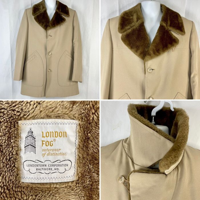 London Fog London Fog Vintage Fleece Overcoat 40 Long Mens 48"x 35" Sha ...