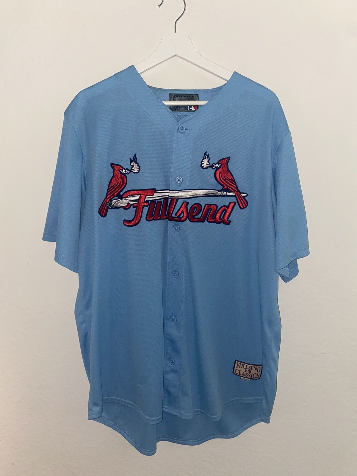 Full Send Full Send Smokin Birds Baseball Jersey Blue - FW 21 | Grailed