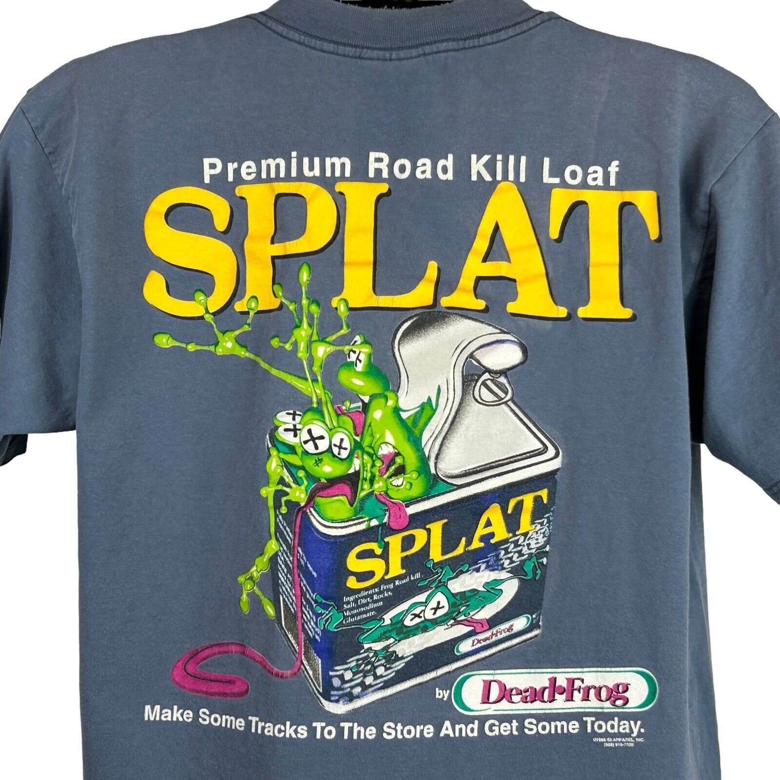 Gildan Dead Frog SPLAT Road Kill Vintage 90s T Shirt Funny Humorous ...