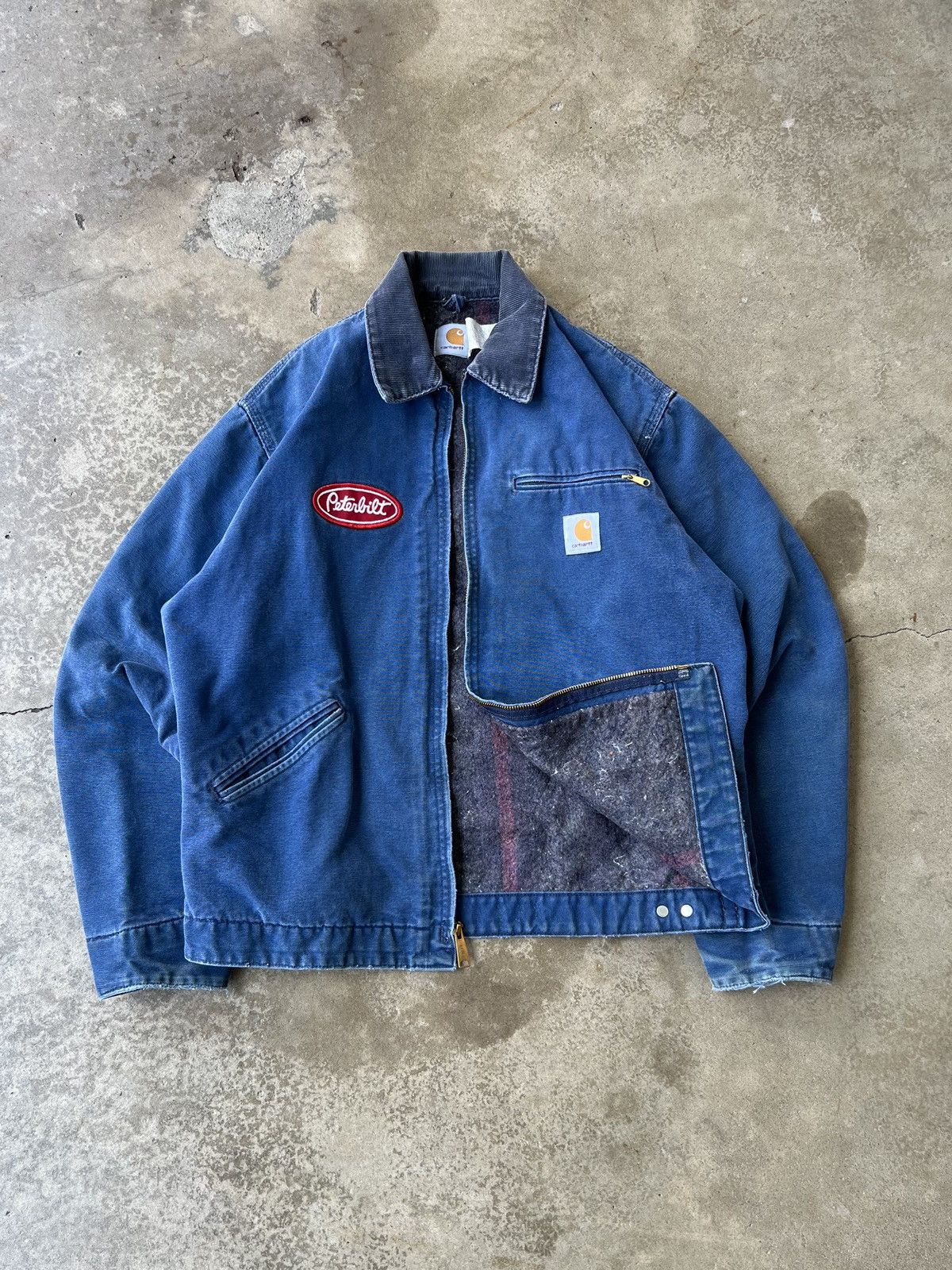Vintage Rare Faded & Distressed Blue Carhartt Detroit Jacket | Grailed