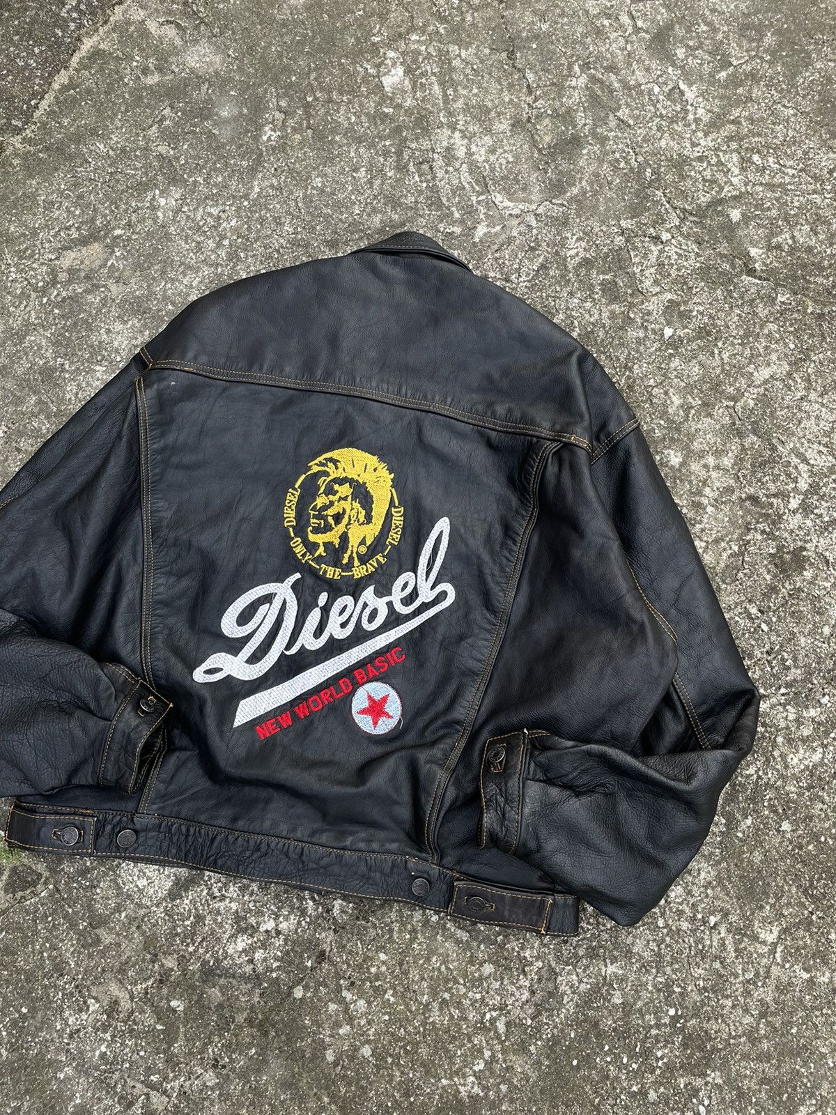 Diesel × Leather Jacket × Vintage Vintage Diesel Leather Jacket Big ...