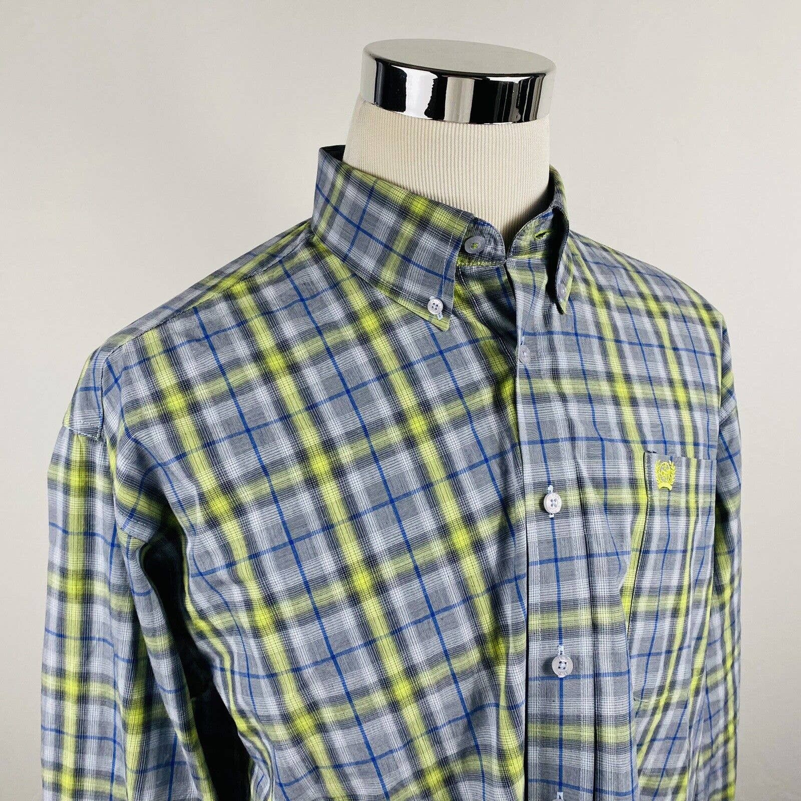 Cinch Cinch Large Rodeo Wear Western Shirt Green Gray Blue Plaid | Grailed