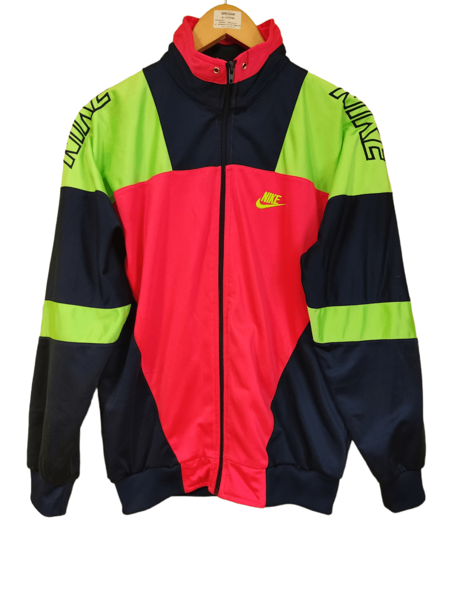 Nike × Streetwear × Vintage NIKE SWOOSH VINTAGE NYLON Neon TRACK TOP ...