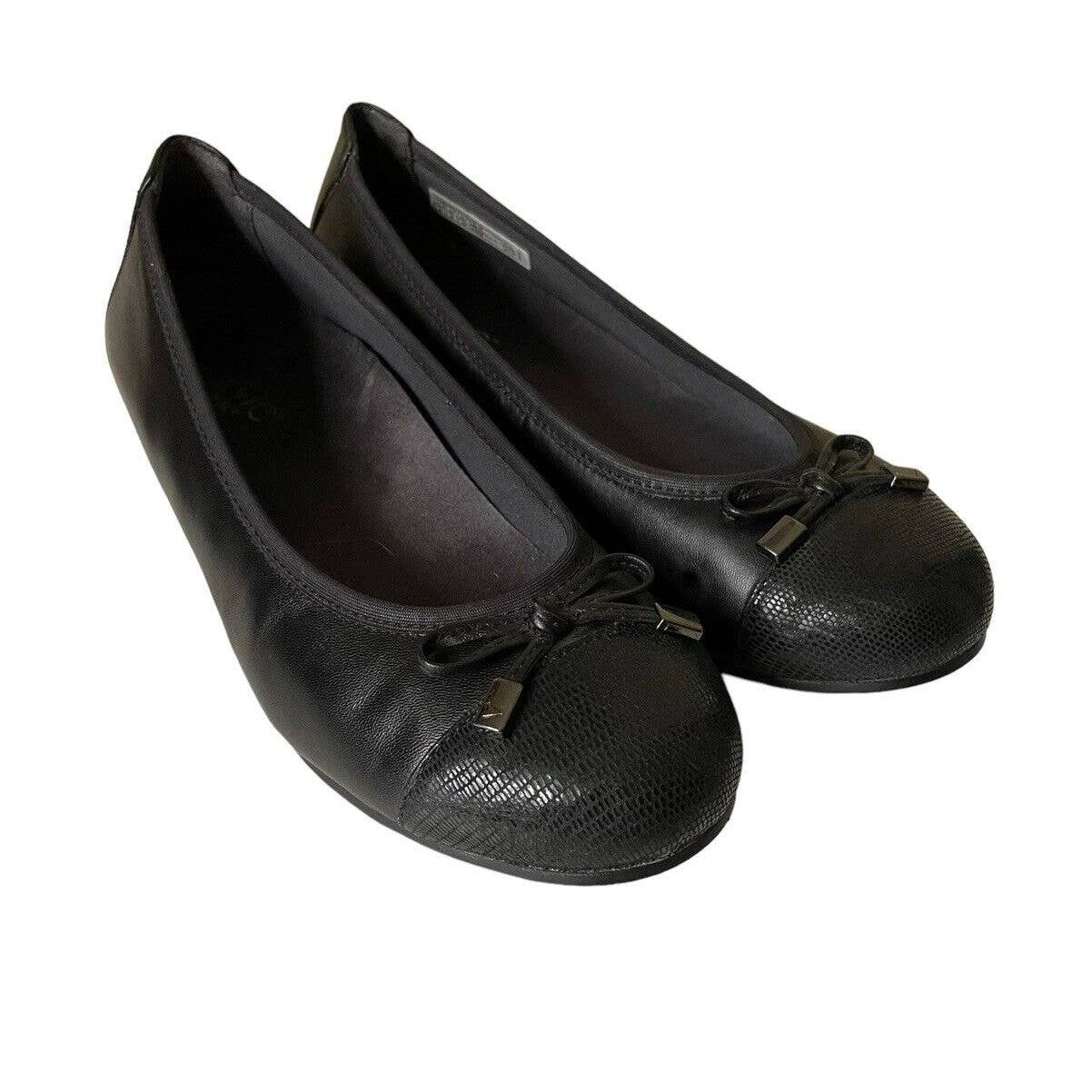 Other Vionic Minna Ballet Flats Leather Bow Cap Toe Comfort Shoes | Grailed