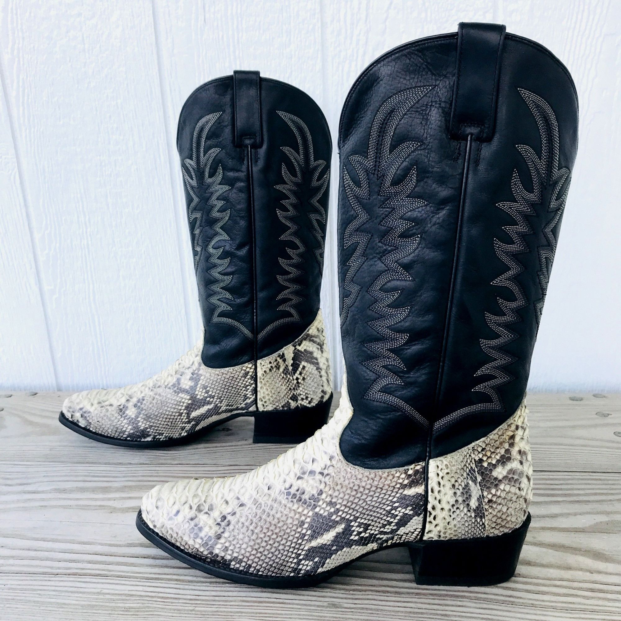 Stetson Stetson Champagne Python Mens Cowboy Western Boots Sz 12 EE ...