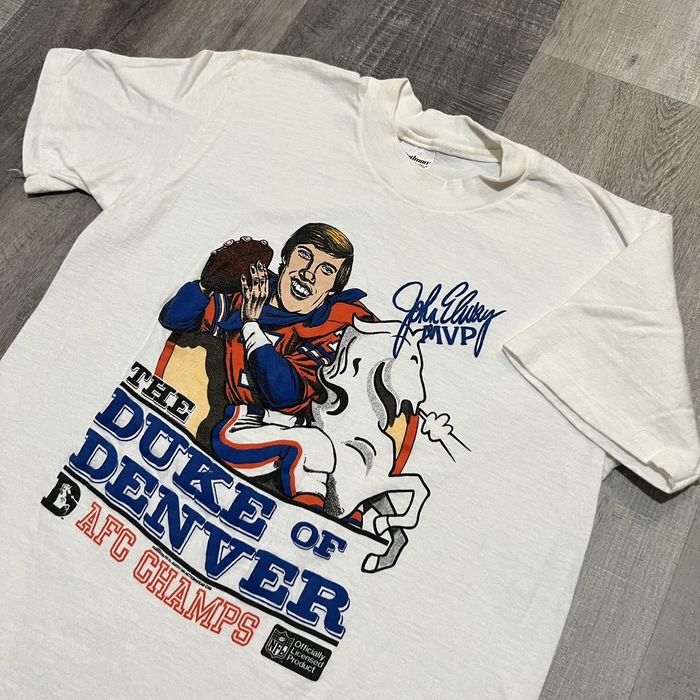 Vintage VTG Duke Of Denver Denver Broncos 1980s Caricature T Shirt ...