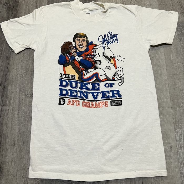 Vintage VTG Duke Of Denver Denver Broncos 1980s Caricature T Shirt ...