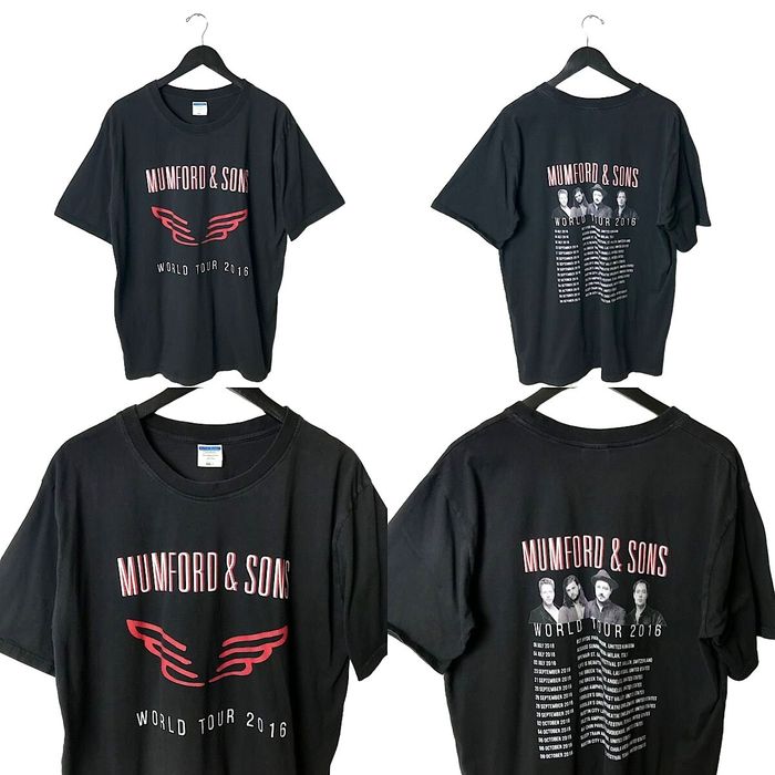 Vintage 2016 Mumford & Sons World Tour T Shirt Rock Band 2XL | Grailed