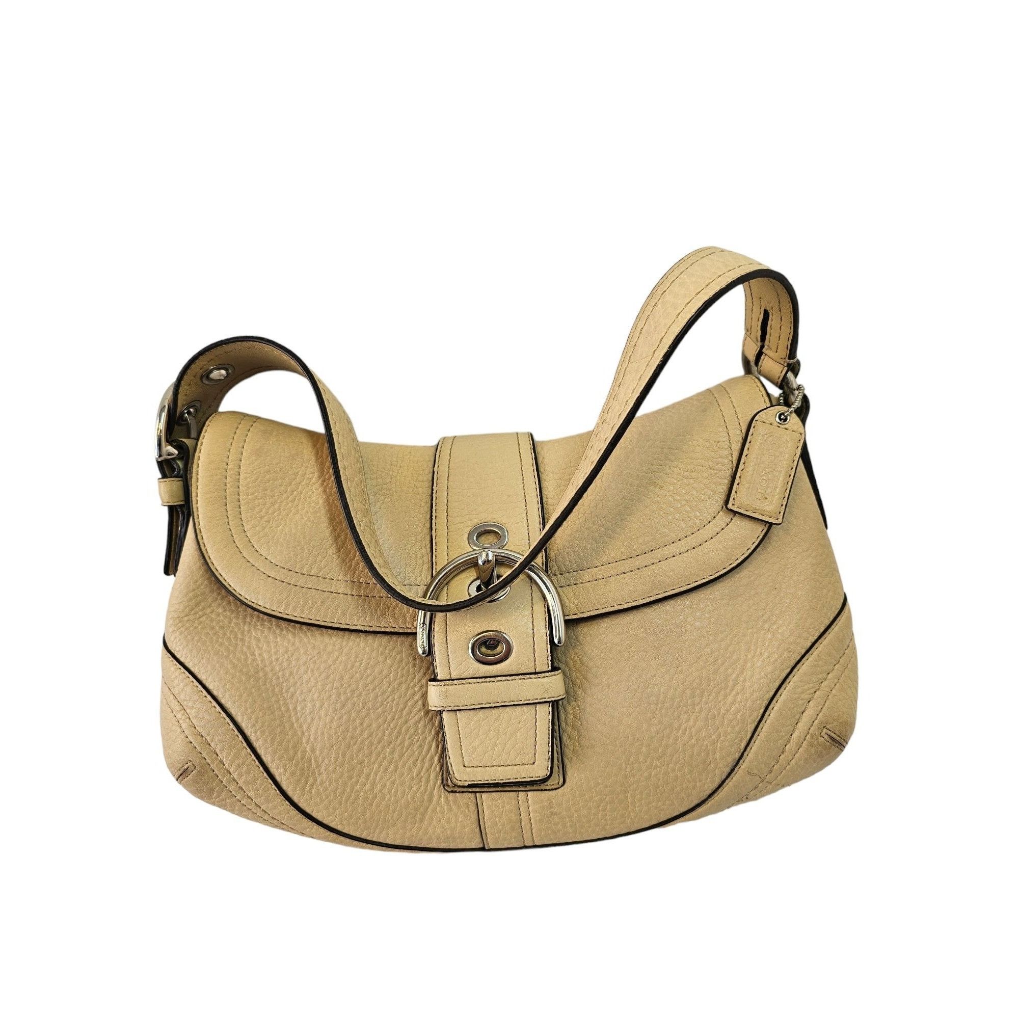 Coach Shoulder Bag A0878-F10910 Beige Pebble Leather | Grailed