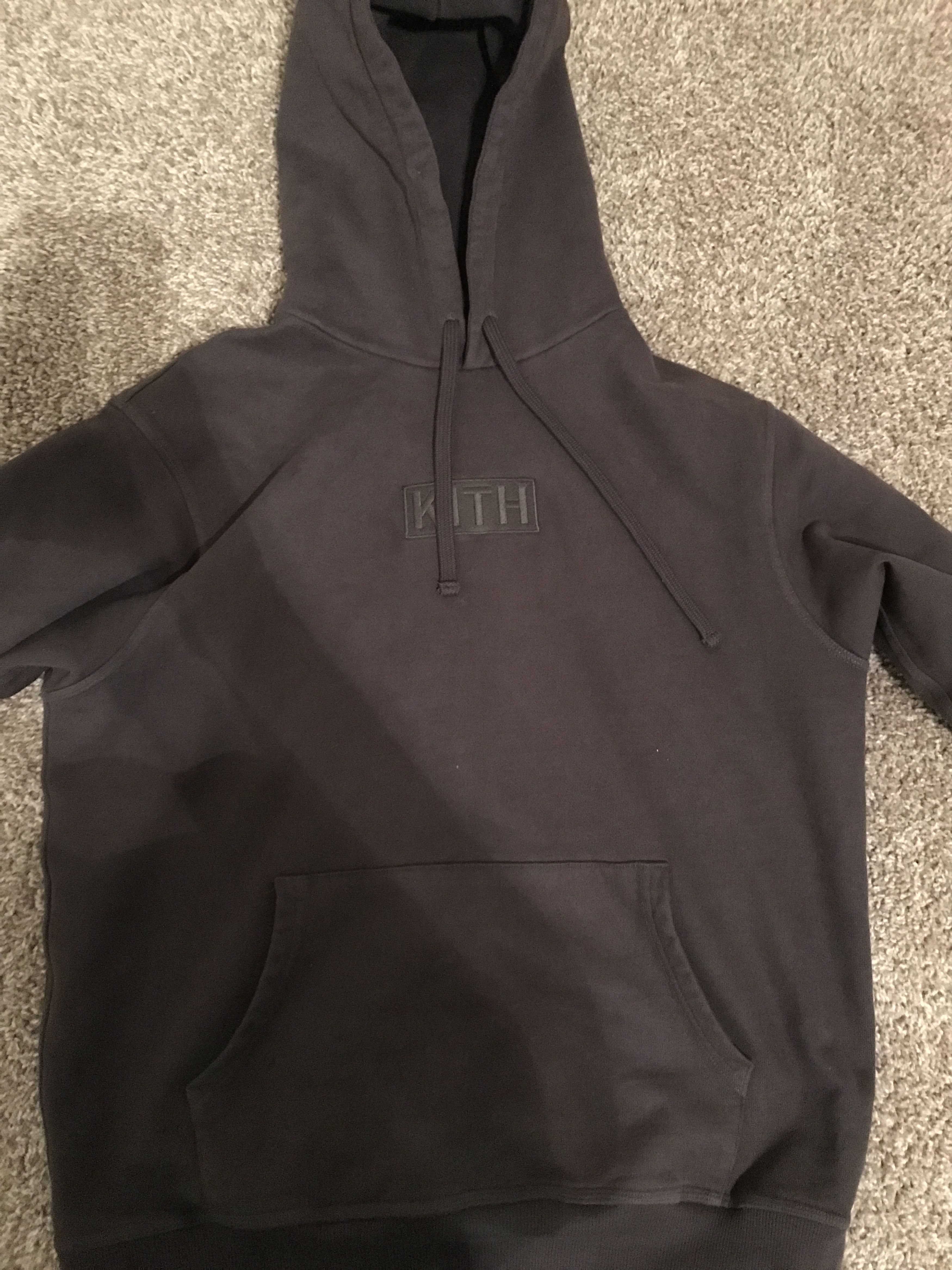 Kith Kith box logo hoodie battleship grey | Grailed