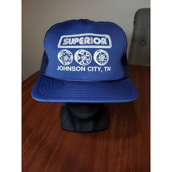Trucker Hat Vintage Superior Wheels Rims Johnson City TN Snapback Cap ...