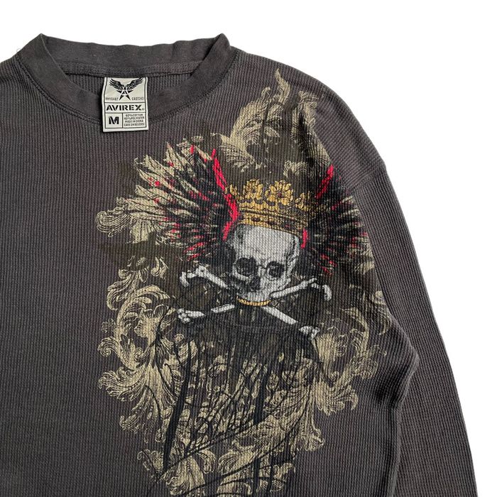 Avirex Avirex Skull Thermal Cyber Y2K Style Long Sleeve | Grailed