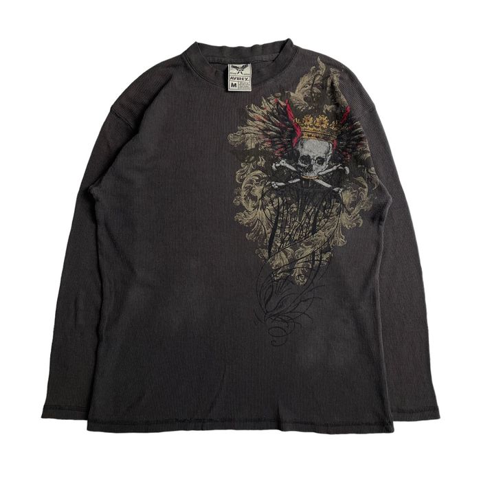 Avirex Avirex Skull Thermal Cyber Y2K Style Long Sleeve | Grailed