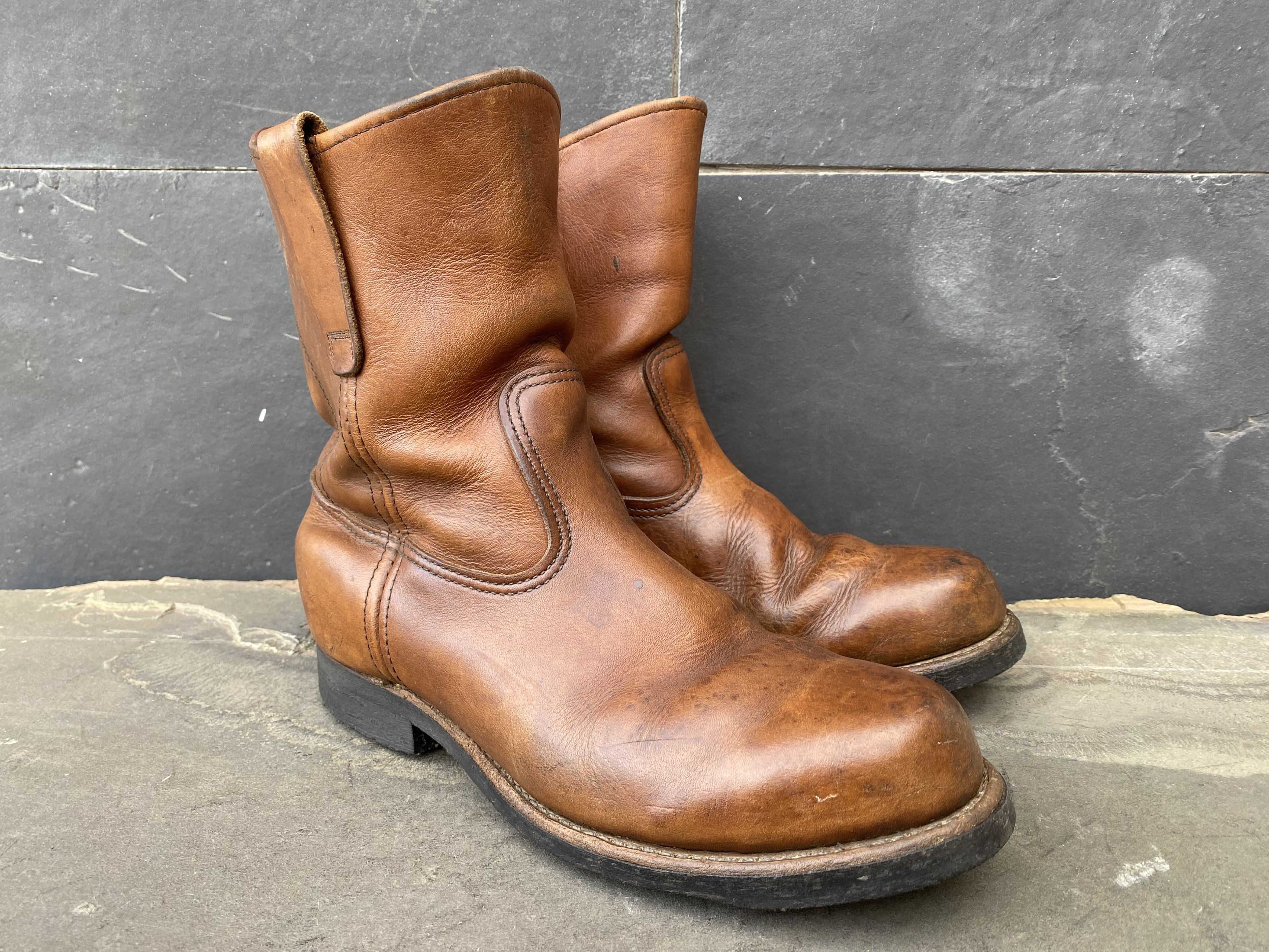 Red Wing × Vintage VTG Red Wing Pecos Boots Mens Pull On Brown Leather ...