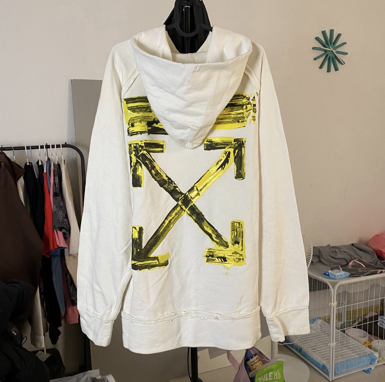 Off-White Off-White Yellow Spray Paint Hoodie | Grailed