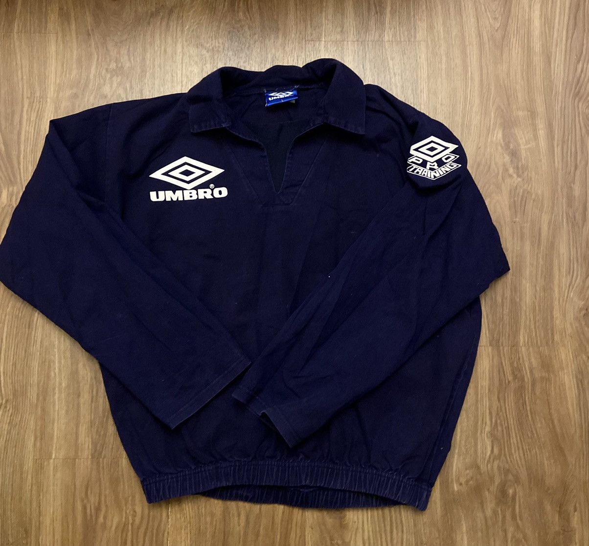 Vintage Liam Gallagher Oasis Maine Road Umbro Pro Training Drill Top ...