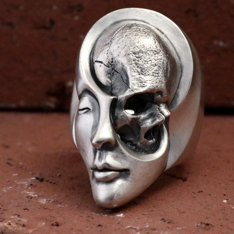 Jewelry Design Human Duality Hide Yin and Yang Skull Ring | Grailed