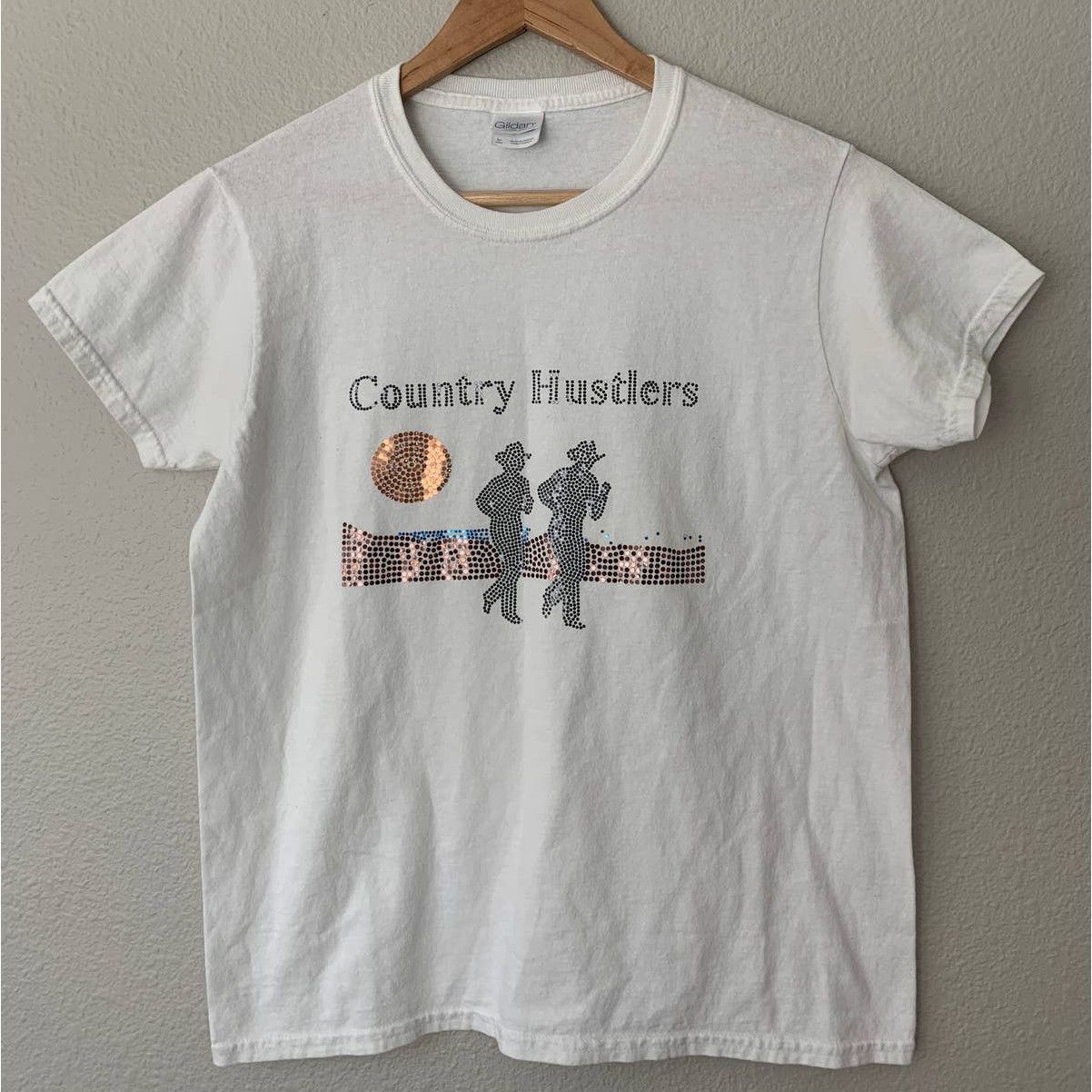 Gildan Rhinestone Cowboy Cowgirl Country Hustlers Disco T-shirt | Grailed