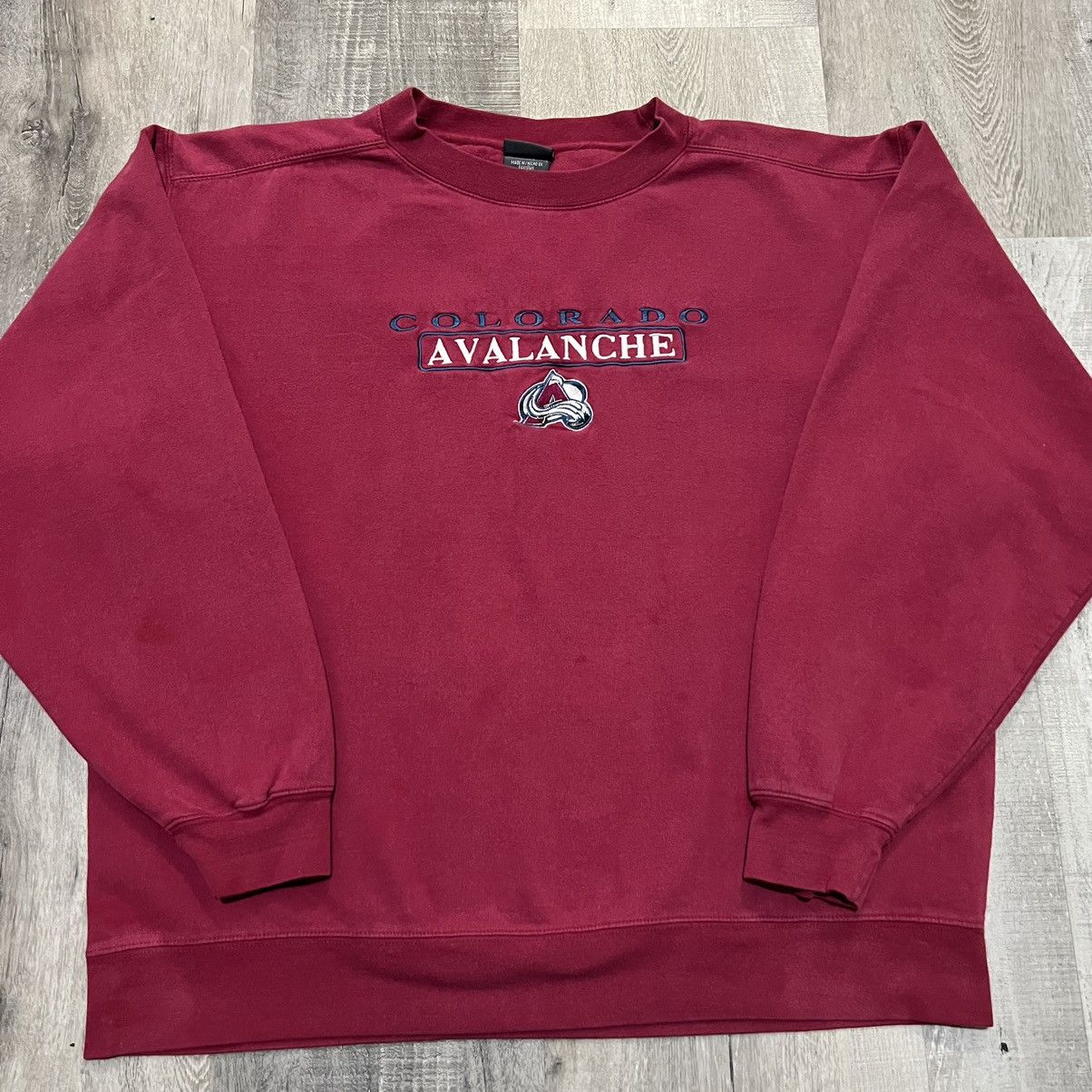 Hockey × Vintage Colorado Avalanche Red Pro Edge NHL Hockey Sweatshirt ...