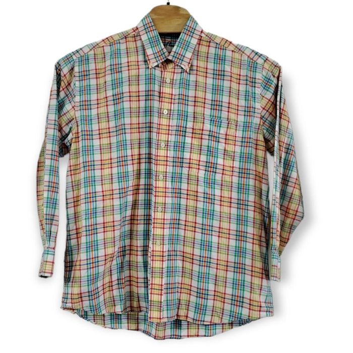 Alan Flusser Alan Flusser Button Down Shirt Mens Sz Large Rainbow Plaid L | Grailed