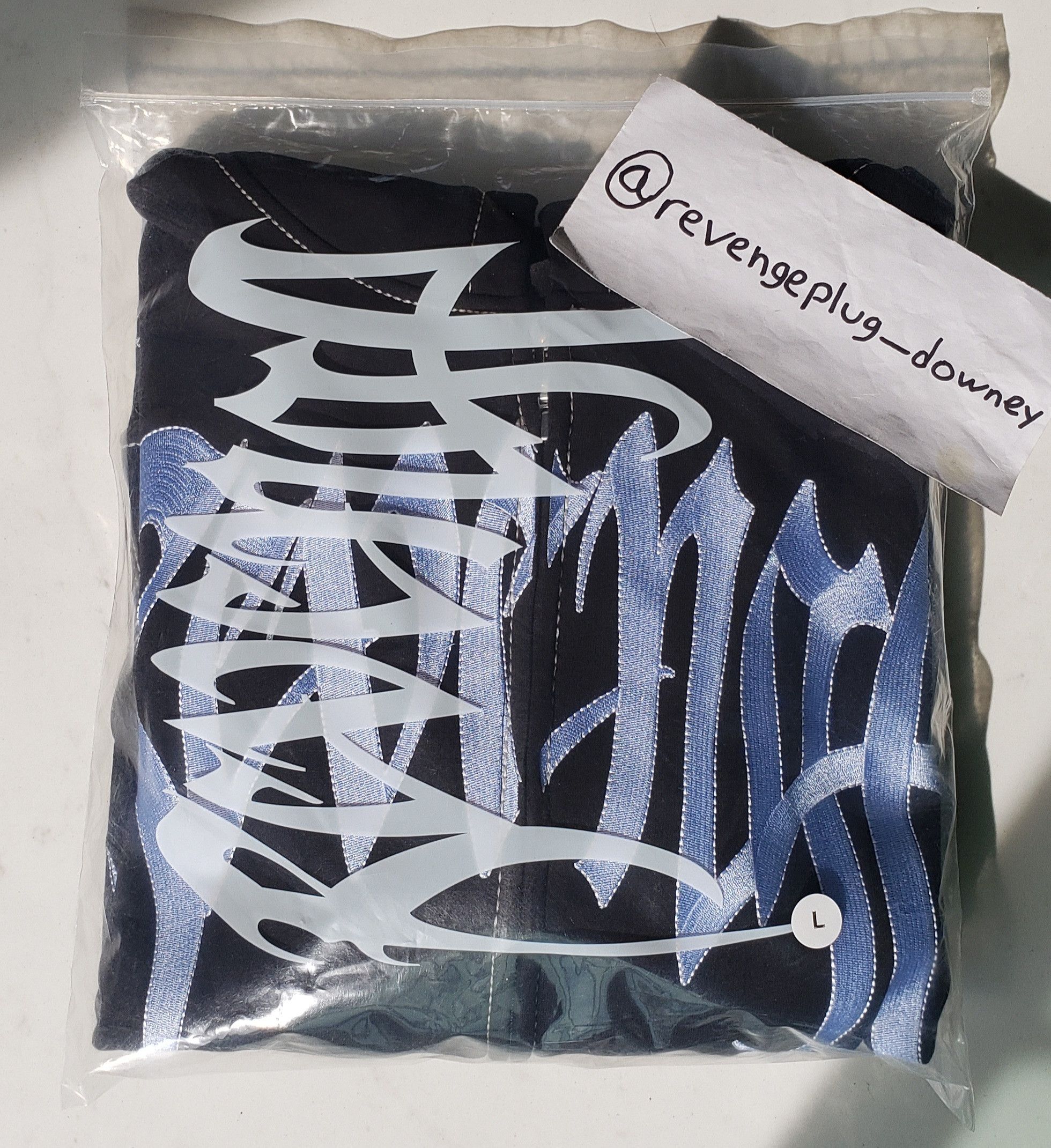 Revenge Revenge Blue Black Contrast Embroided Zip | Grailed