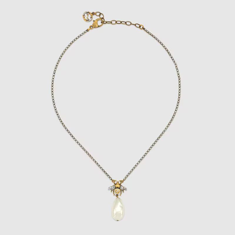 Clear Metals × Gucci × Jewelry GUCCI NECKLACE GG LOGO JEWELRY GOLD ...