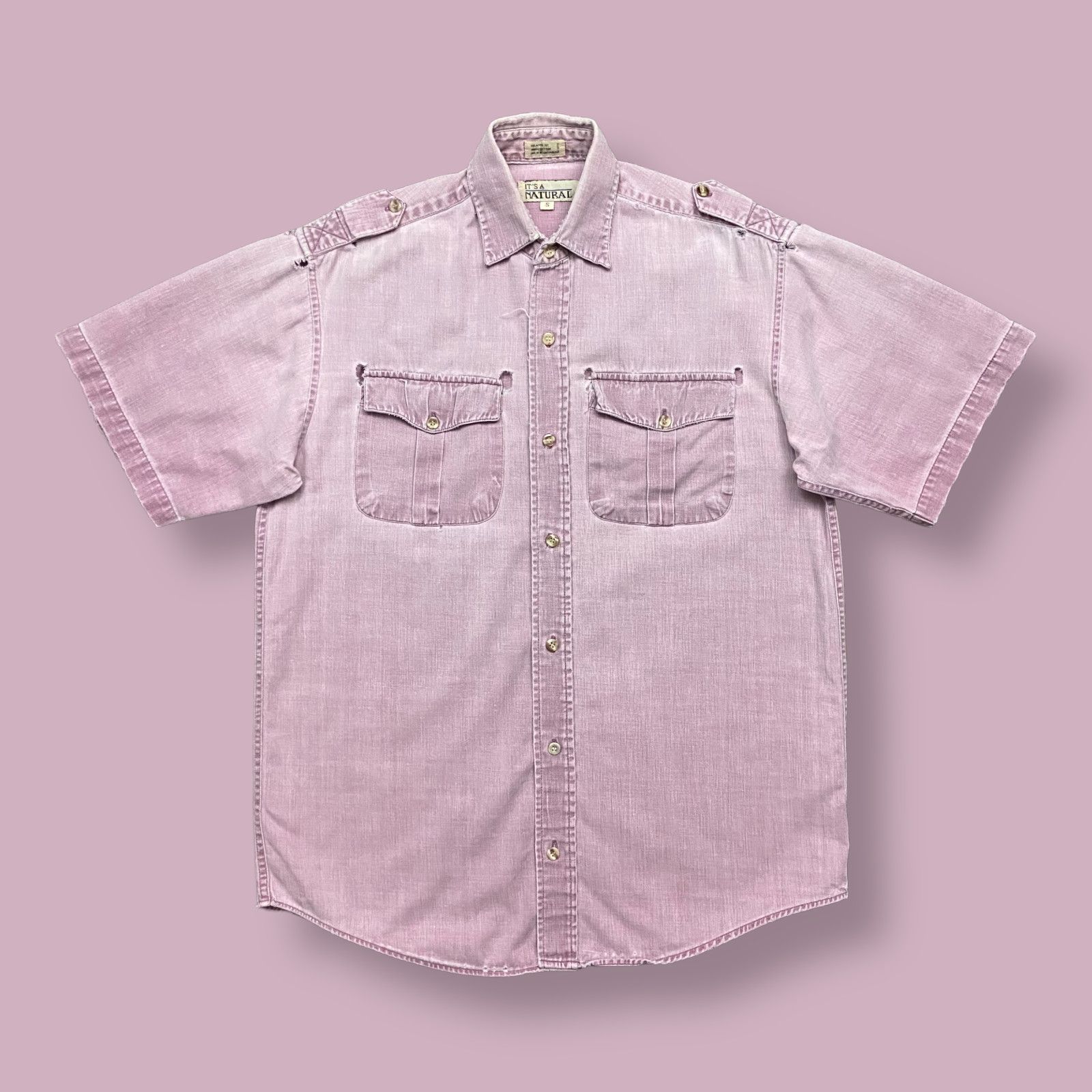Streetwear × Vintage Vintage Garment Dyed Shirt Thrashed Sun Faded ...