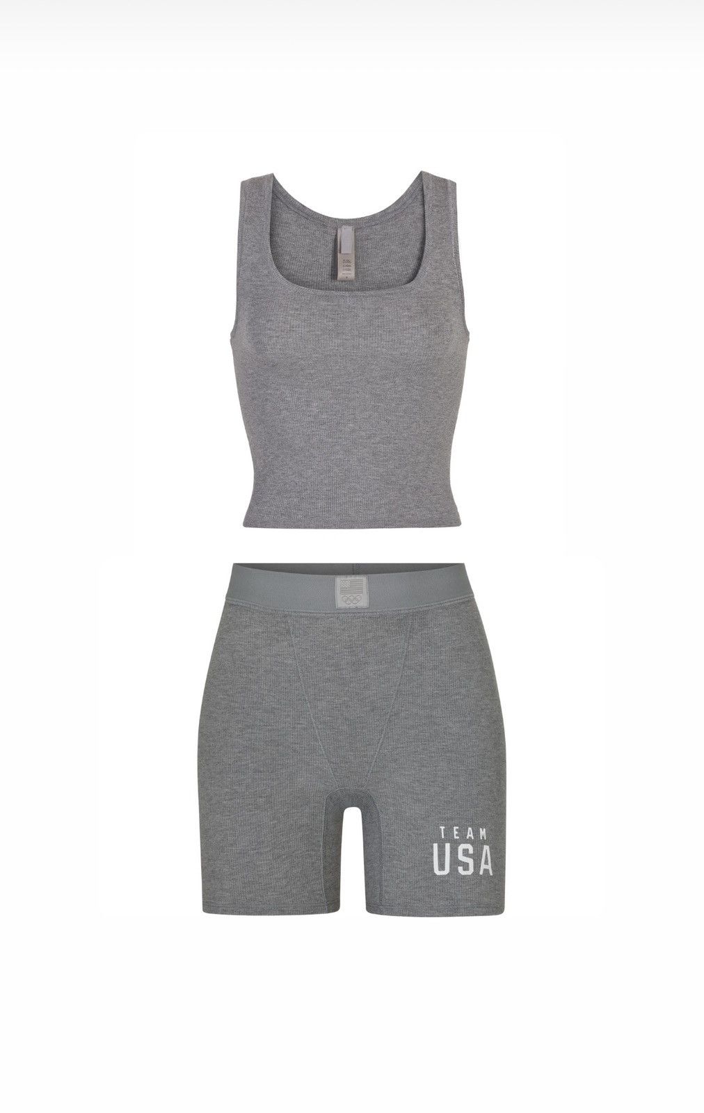 SKIMS SKIMS Soft Lounge Ribbed Tank Top + Boxer Shorts Short Set | Grailed