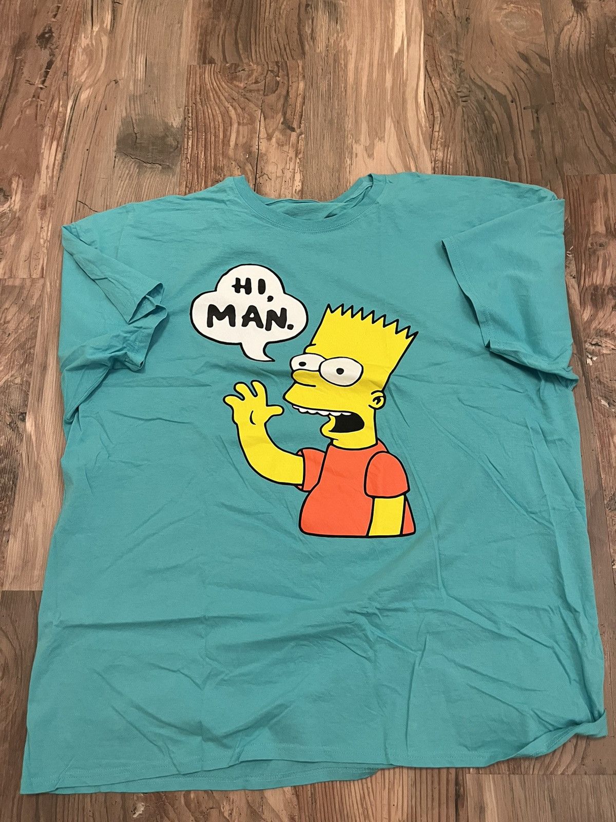Streetwear The Simpsons Bart Simpson Bootleg Blue Tee | Grailed